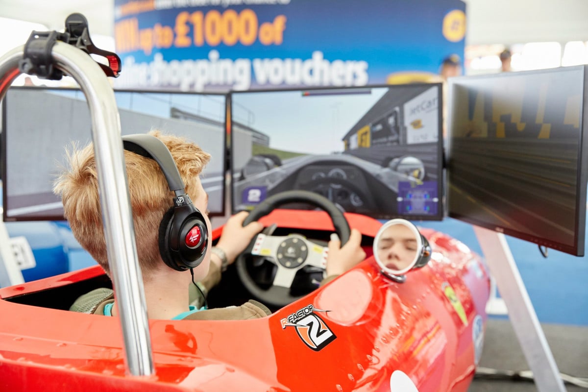 Racing simulators designed to emulate classic F1 racecars from the ...