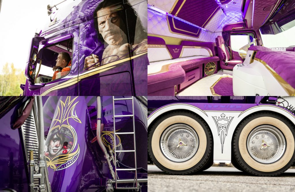The purple "Lowrider" Actros lorry | Torque